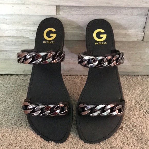 Guess | Shoes | Brand New Guess Sandals With A Chunky Silver Chain ...